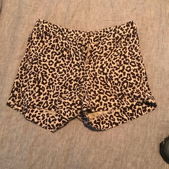 J. Crew | Shorts | J Crew Leopard Print Linen Shorts | Poshmark